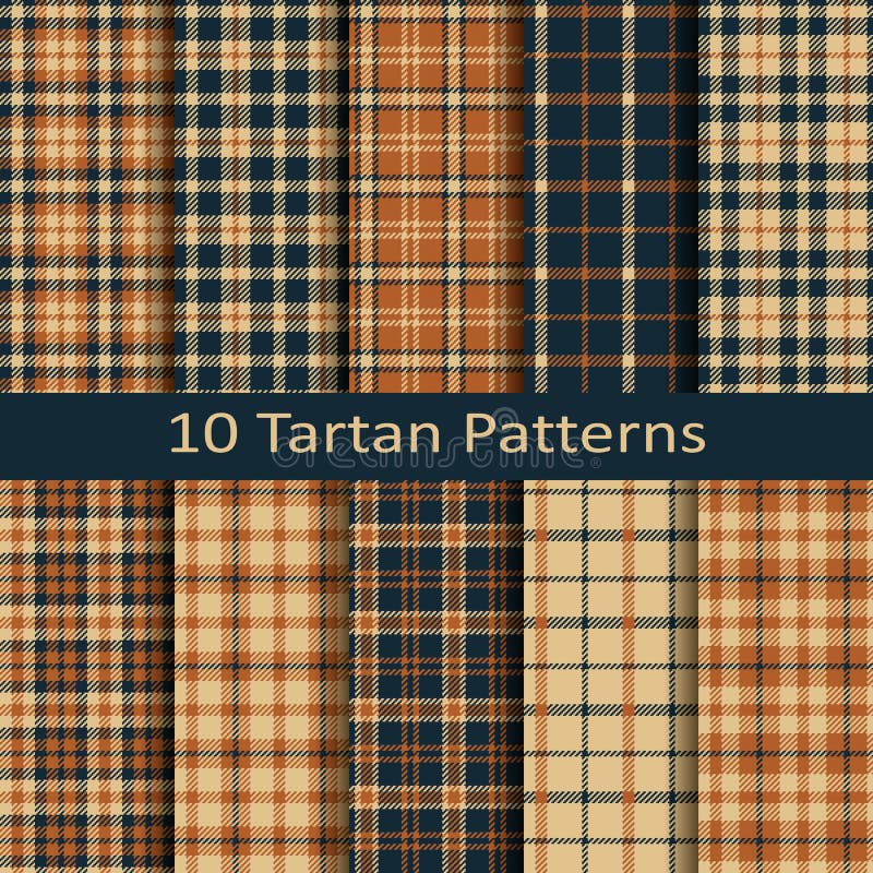 Set of Ten Seamless Vector Square Scottish Tartan Patterns.design for ...