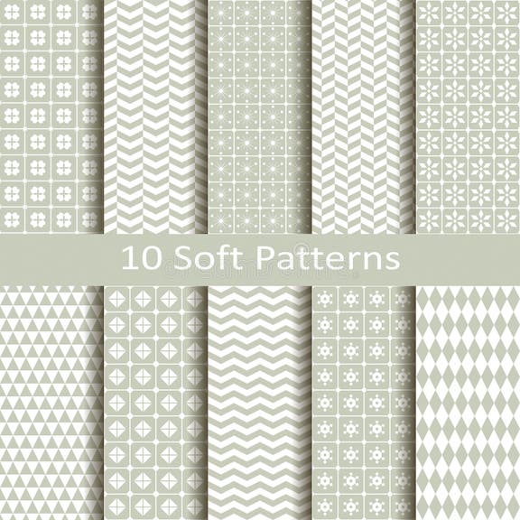 Set of ten soft patterns stock vector. Illustration of beautiful - 46804877
