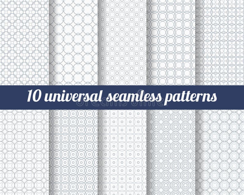 Set of Ten Subtle Seamless Patterns. Stock Vector - Illustration of ...