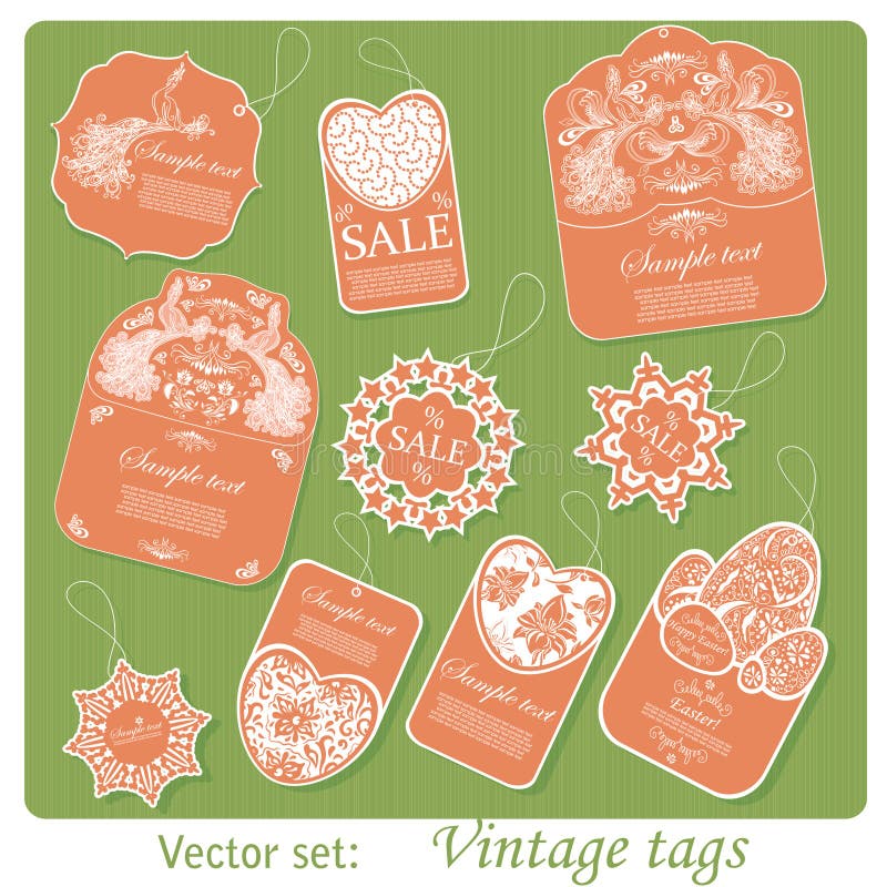 Set of ten vintage tags stock vector. Illustration of easter - 48980929