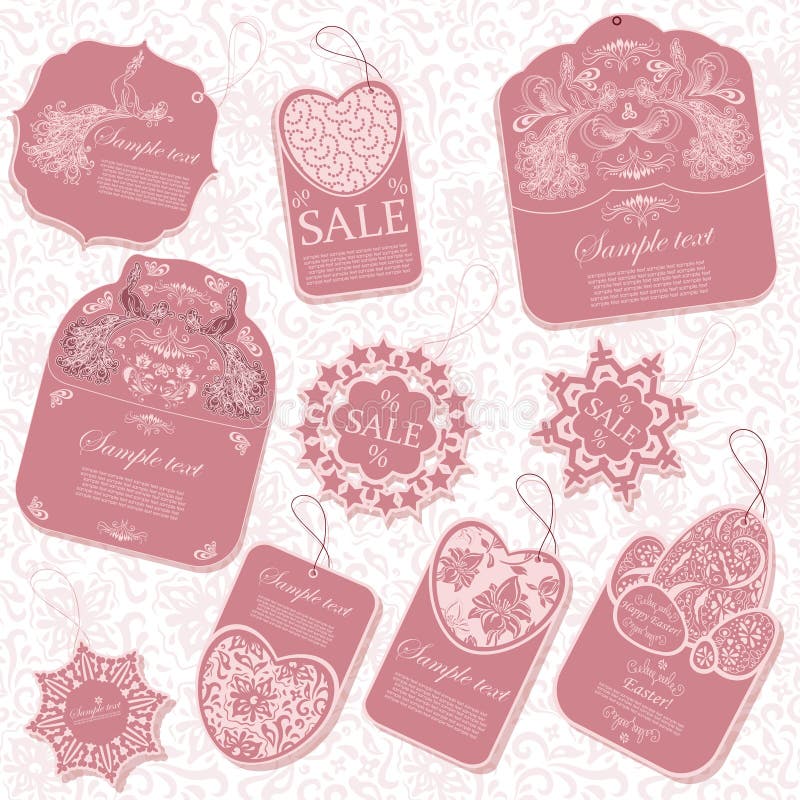 Set of ten vintage tags stock vector. Illustration of border - 48981267