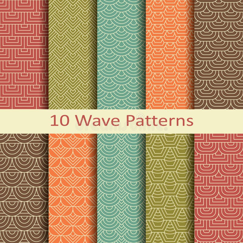 10 Cute Different Vector Seamless Patterns. Pink Stock Vector ...