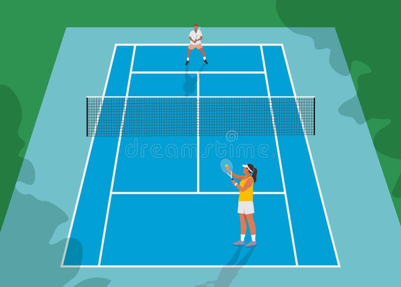 Set in Tennis on the Field. Tennis Competition Stock Vector ...