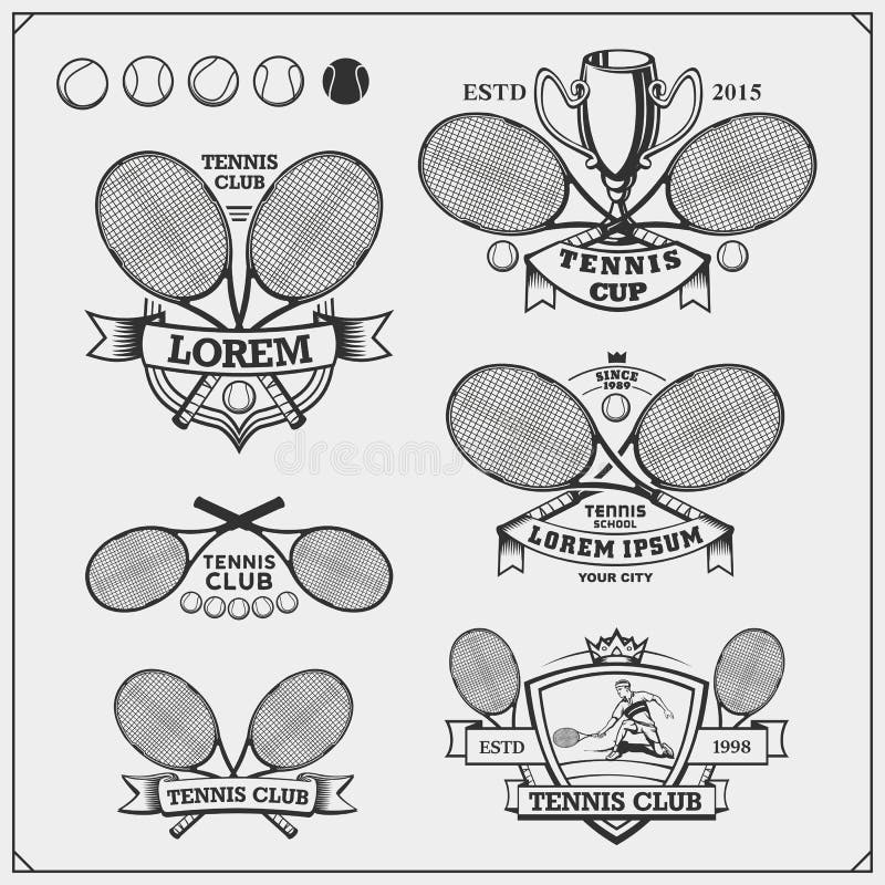 Set of Tennis Labels, Badges, Emblems and Design Elements. Stock Vector ...