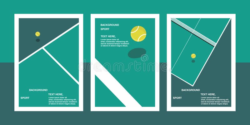 Set of Tennis Poster Vector Illustration Stock Illustration ...