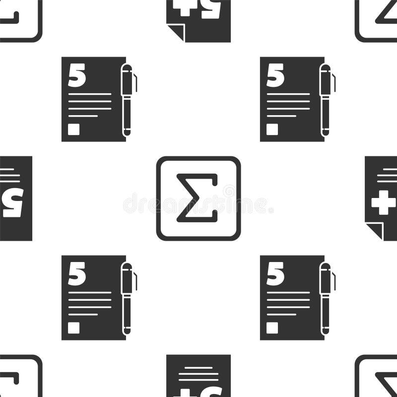 Set Test or Exam Sheet, Sigma Symbol and Test or Exam Sheet and Pen on ...