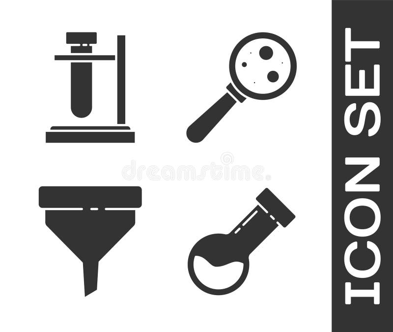 Set Test Tube and Flask Chemical, Test Tube Flask on Stand, Funnel or ...