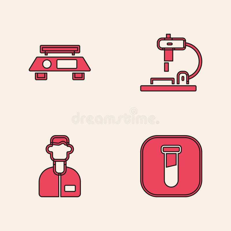 Set Test Tube and Flask, Electronic Scales, Microscope and Laboratory ...