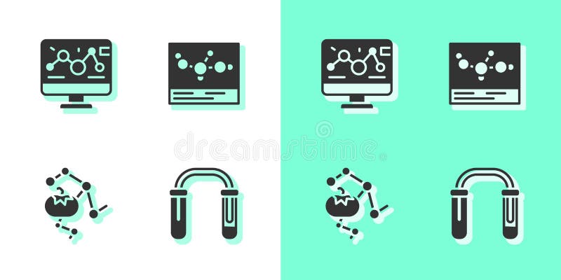 Set Test Tube and Flask, Genetic Engineering Modification, Genetically ...