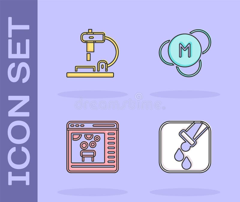Set Test Tube and Flask, Microscope, Chemical Online and Molecule Icon ... Set Test Tube and Flask, Microscope, Chemical Online and Molecule Icon ...
