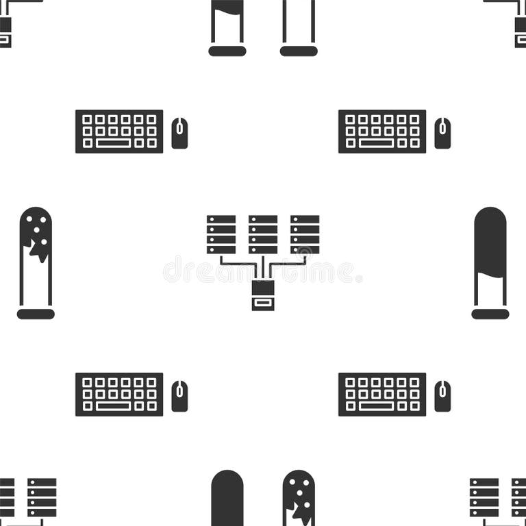 Set Test Tube and Flask, Server, Data, Web Hosting and Keyboard and ...