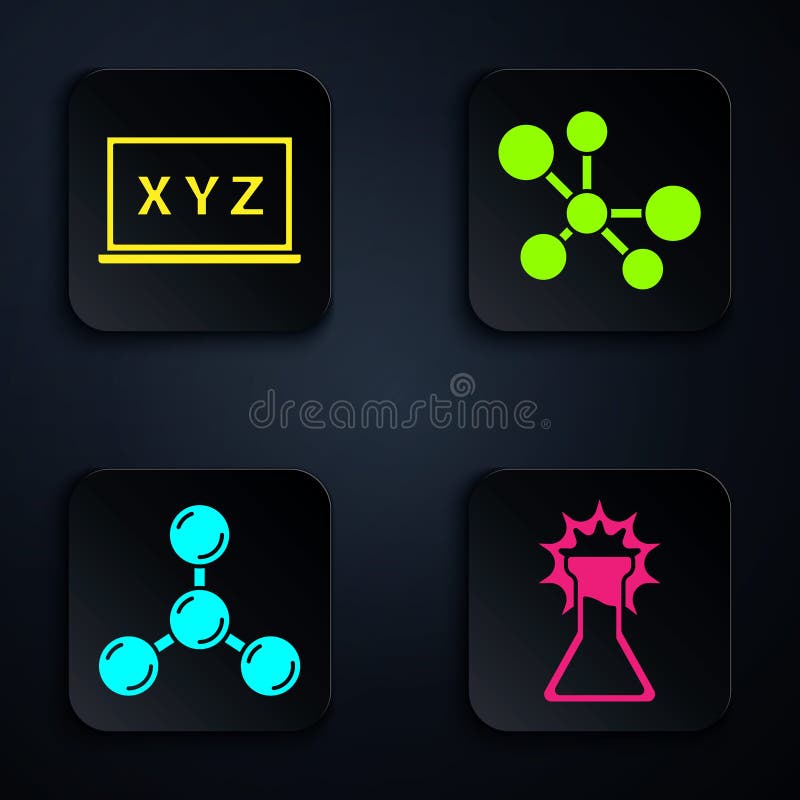 Set Test Tube and Flask, XYZ Coordinate System, Molecule and Molecule ... Set Test Tube and Flask, XYZ Coordinate System, Molecule and Molecule ...