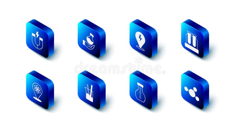 Set Test Tube, Lightning Bolt, Molecule, Laboratory Glassware, Atom and ...