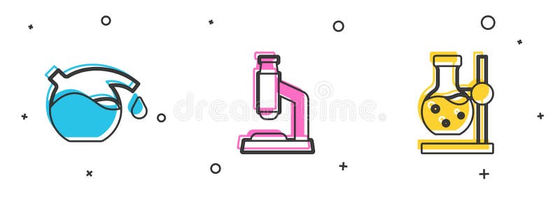Set Test Tube, Microscope and Flask on Stand Icon. Vector Stock Vector ... Set Test Tube, Microscope and Flask on Stand Icon. Vector Stock Vector ...
