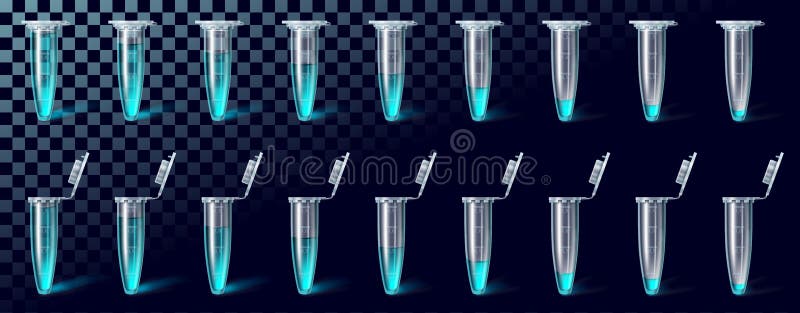 Set Test Tube Multi Color on Transparent Stock Illustration ...