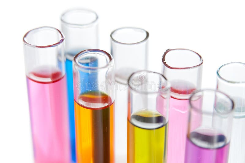 Set of Test Tubes in a Rack Stock Photo - Image of color, colorful ...