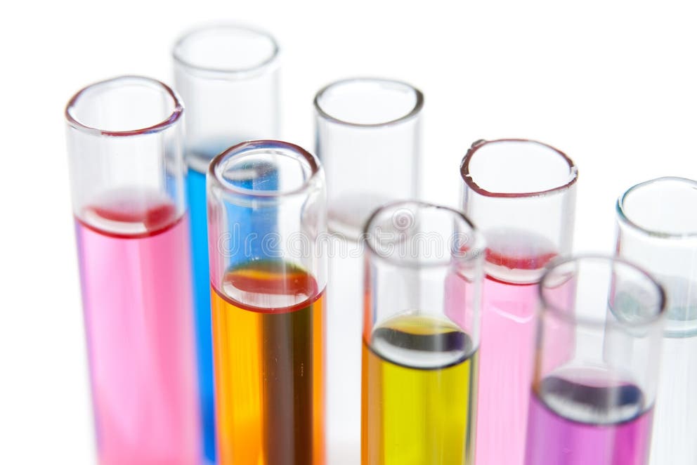 Set of Test Tubes in a Rack Stock Photo - Image of color, colorful ...