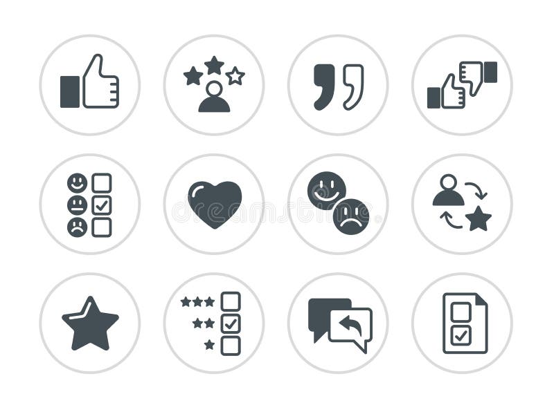 Set of Testimonials Related Icons. Stock Illustration - Illustration of ...