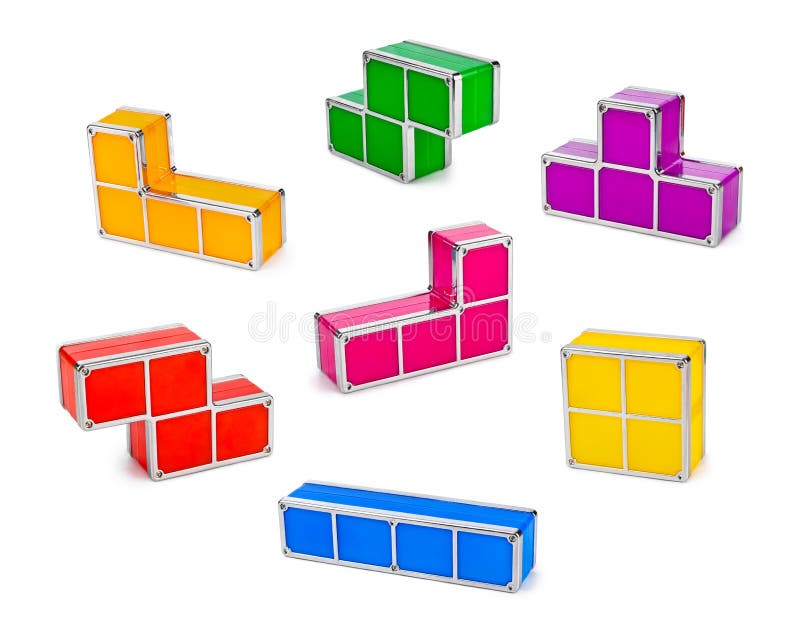 Set of tetris toy blocks stock image. Image of meccano - 56082883