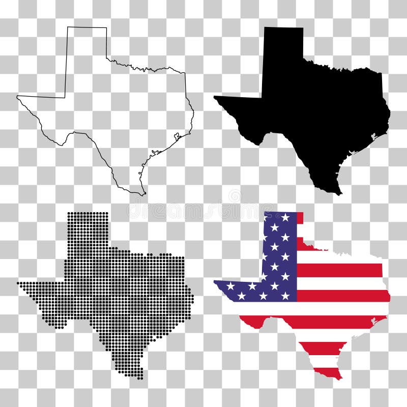 Texas Map Shape, United States of America. Flat Concept Icon Symbol ...