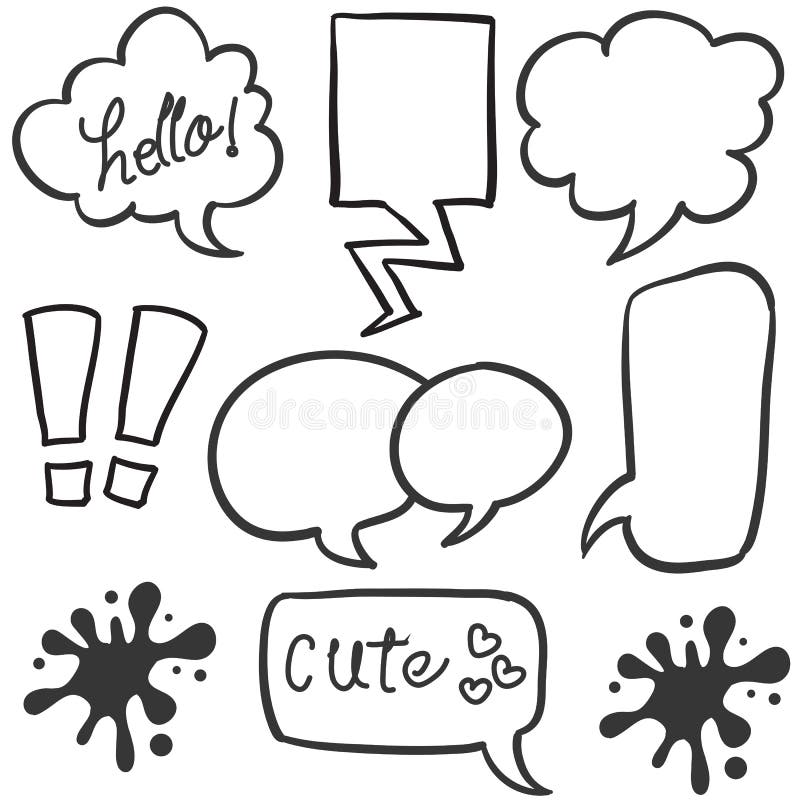Set of Text Balloon Style Vector Art Stock Vector - Illustration of ...