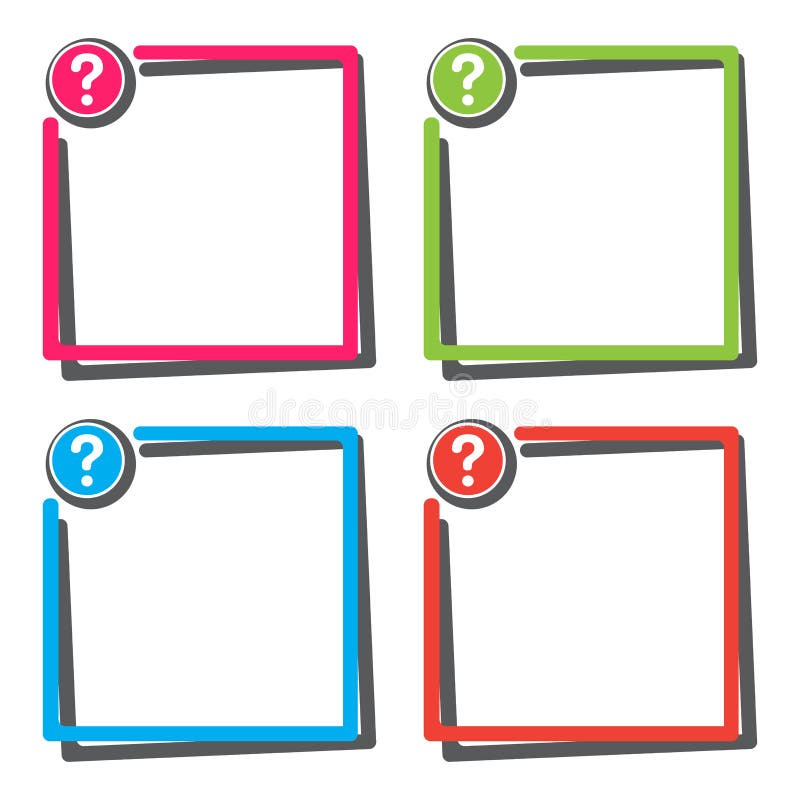 Set of Text Box with Question Mark Button. Vector Illustration Stock ...