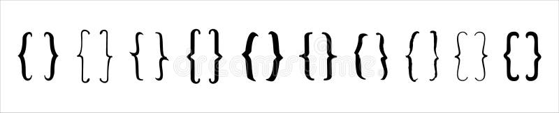 Set of Text Bracket. Assorted Bracket Icon Set. Quote and Parenthesis ...