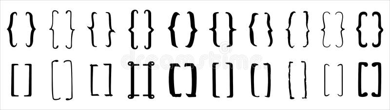 Set of Text Bracket. Assorted Bracket Icon Set. Quote and Parenthesis ...