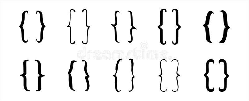 Set of Text Bracket. Assorted Bracket Icon Set. Quote and Parenthesis ...