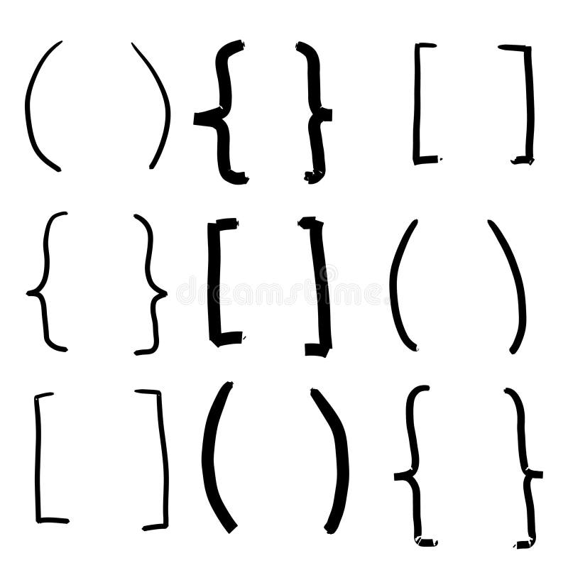 Parenthesis Icon Vector Isolated on White Background, Parenthesis Sign ...