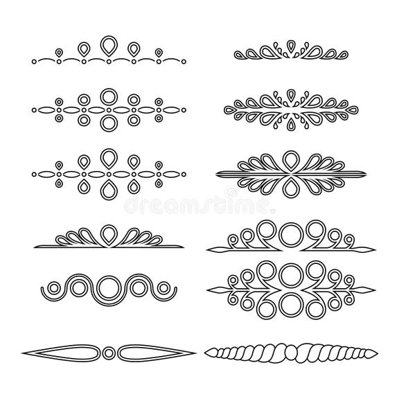Set of Text Dividers. Calligraphic, Graphic Design Elements-01 Stock ...