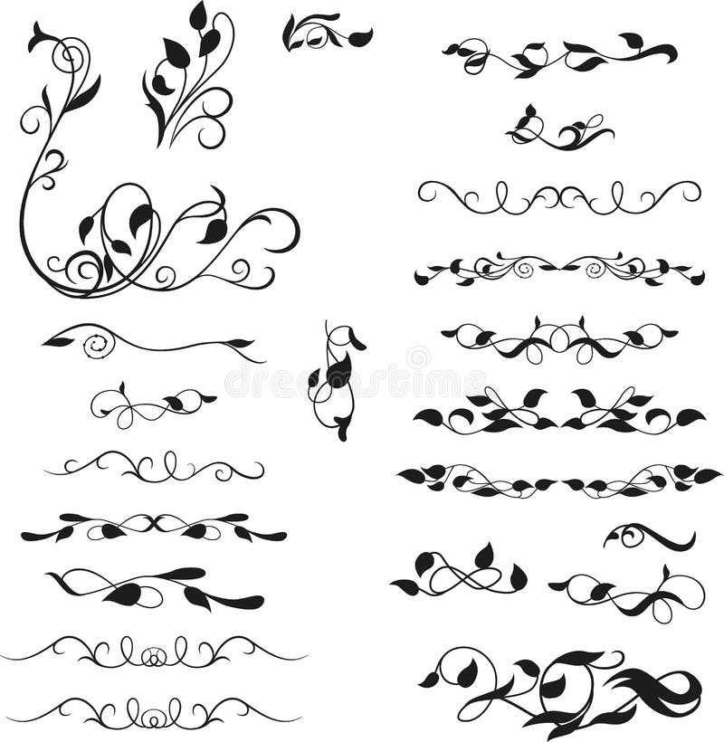 Retro text dividers set stock vector. Illustration of card - 77116815