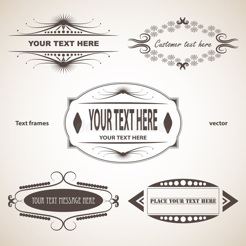 Set of text frames stock vector. Illustration of calligraphy - 23806420