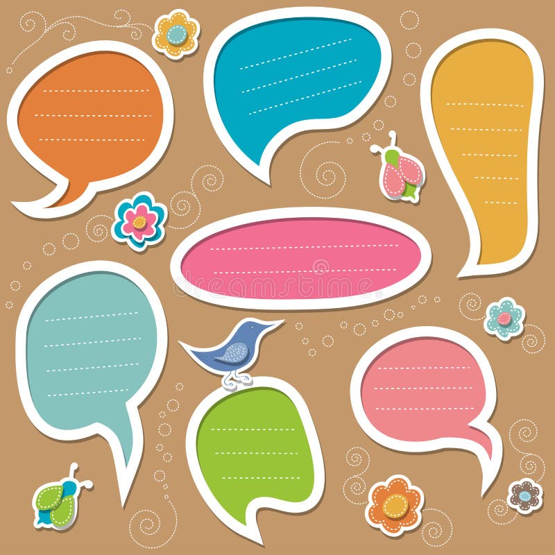 Collection of Cute Text Frames Stock Vector - Illustration of message ...