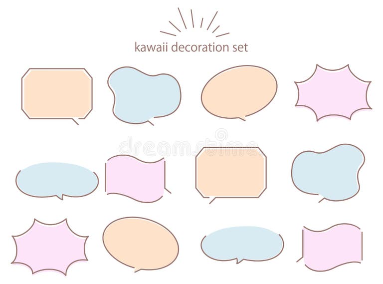 Set of Text Frames and Decorations in Soft Colors, Simple, Hand-drawn ...