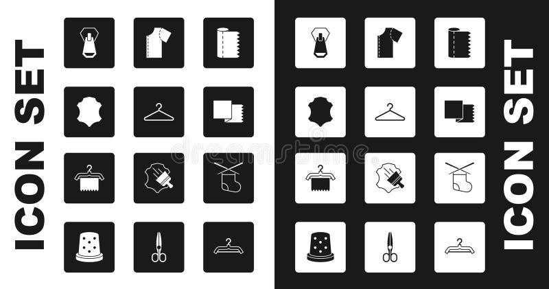 Set Textile Fabric Roll, Hanger Wardrobe, Leather, Zipper, Sewing ...