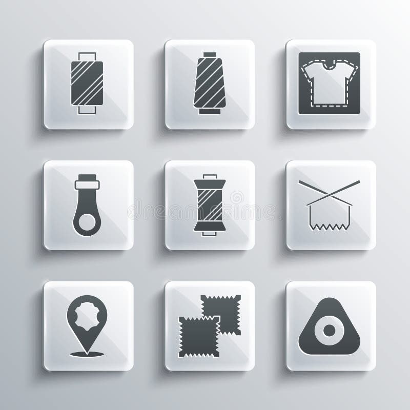 Set Textile Fabric Roll, Sewing Chalk, Knitting Needles, Thread on ...