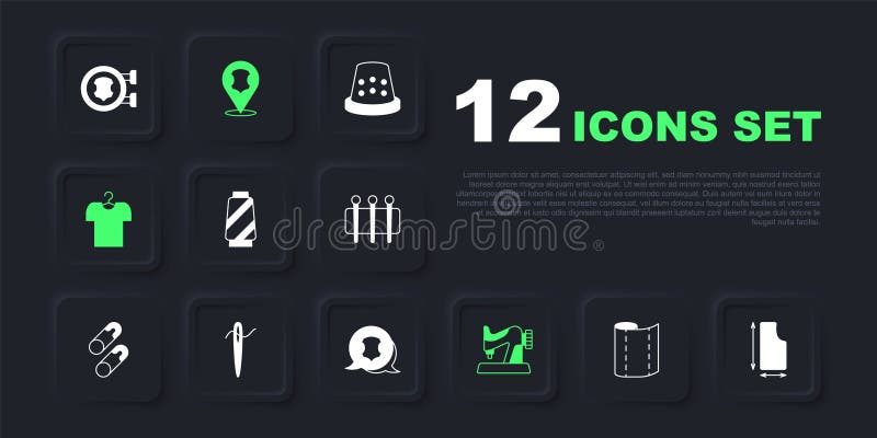 Set Textile Fabric Roll, Sewing Pattern, Thread on Spool, Machine, T ...