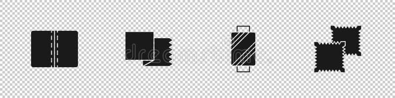 Set Textile Fabric Roll, , Sewing Thread on Spool and Icon. Vector ...