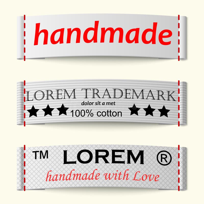 Set of textile labels stock illustration. Illustration of certificate ...