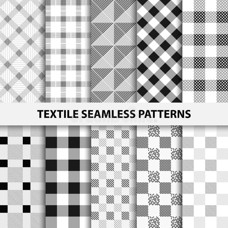 Set of Textile Seamless Patterns. Stock Vector - Illustration of ...