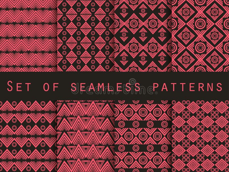 Set the Texture Seamless in Ethnic Style. Geometric Seamless Pattern ...