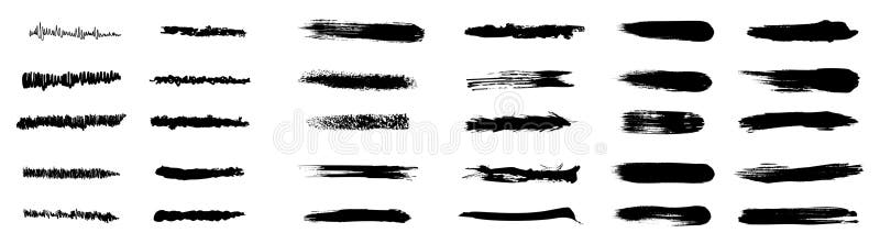Set of Textured Brushes stock illustration. Illustration of spray ...