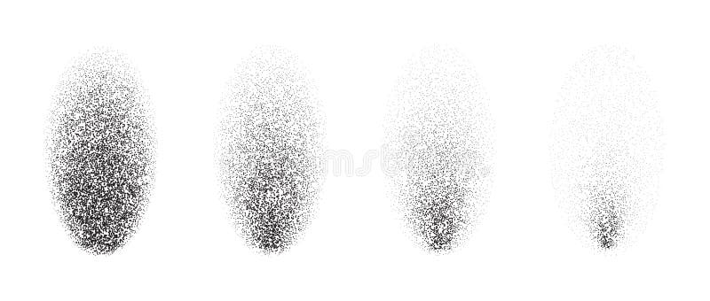 Set of Textured Gradient Shadows. Fading Stipple Elliptic Design ...