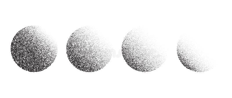Set of Textured Gradient Spheres. Black Dotted Circles Collections ...