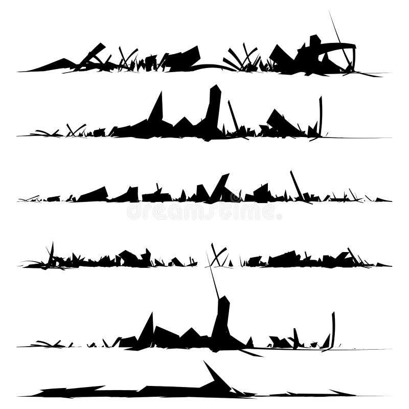 Set of Textured, Rough and Grungy Elements Isolated on White. Elements ...