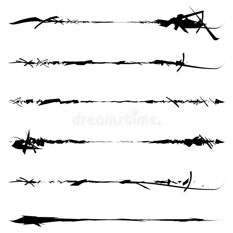 Set of Textured, Rough and Grungy Elements Isolated on White. Elements ...