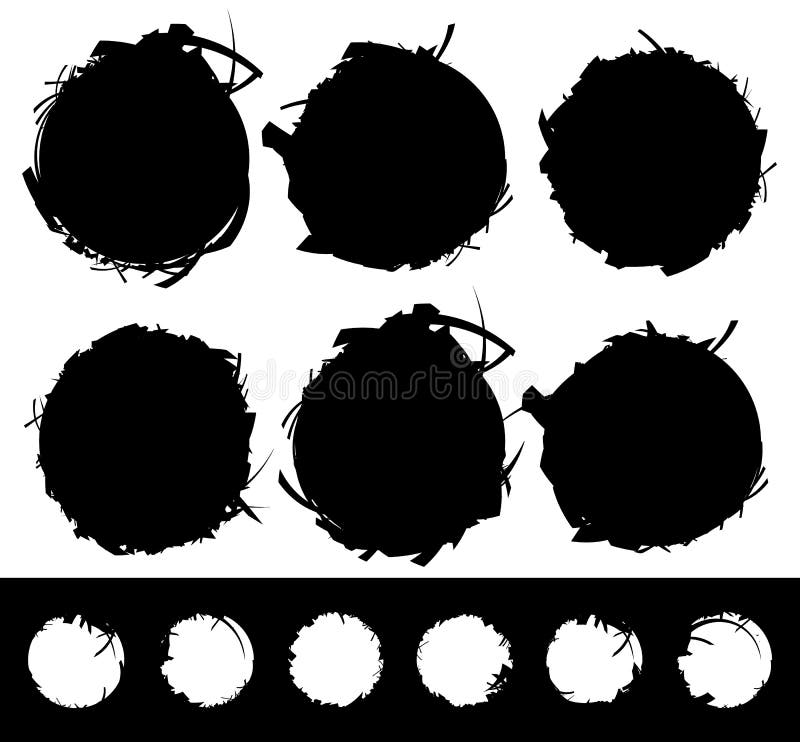 Set of Textured, Rough and Grungy Elements Isolated on White. Elements ...