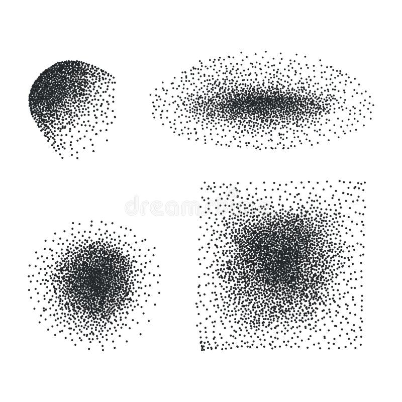Set of 4 Textures for Design. Pointillism Style Textures. Stock Vector ...