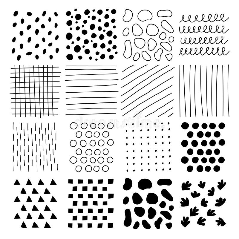 Set of Textures from Various Shapes for Decoration Stock Vector ...